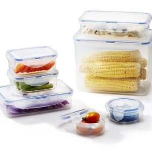 Lock & Lock Round Water Tight Food Container Snack Box, Set of 4, Clear