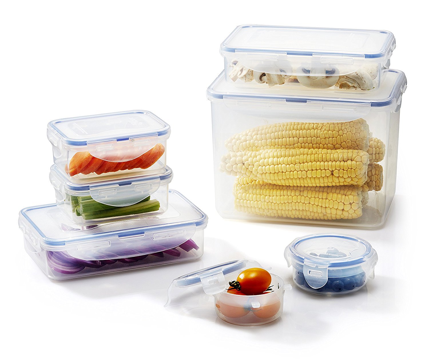 Lock & Lock Round Water Tight Food Container Snack Box, Set of 4, Clear