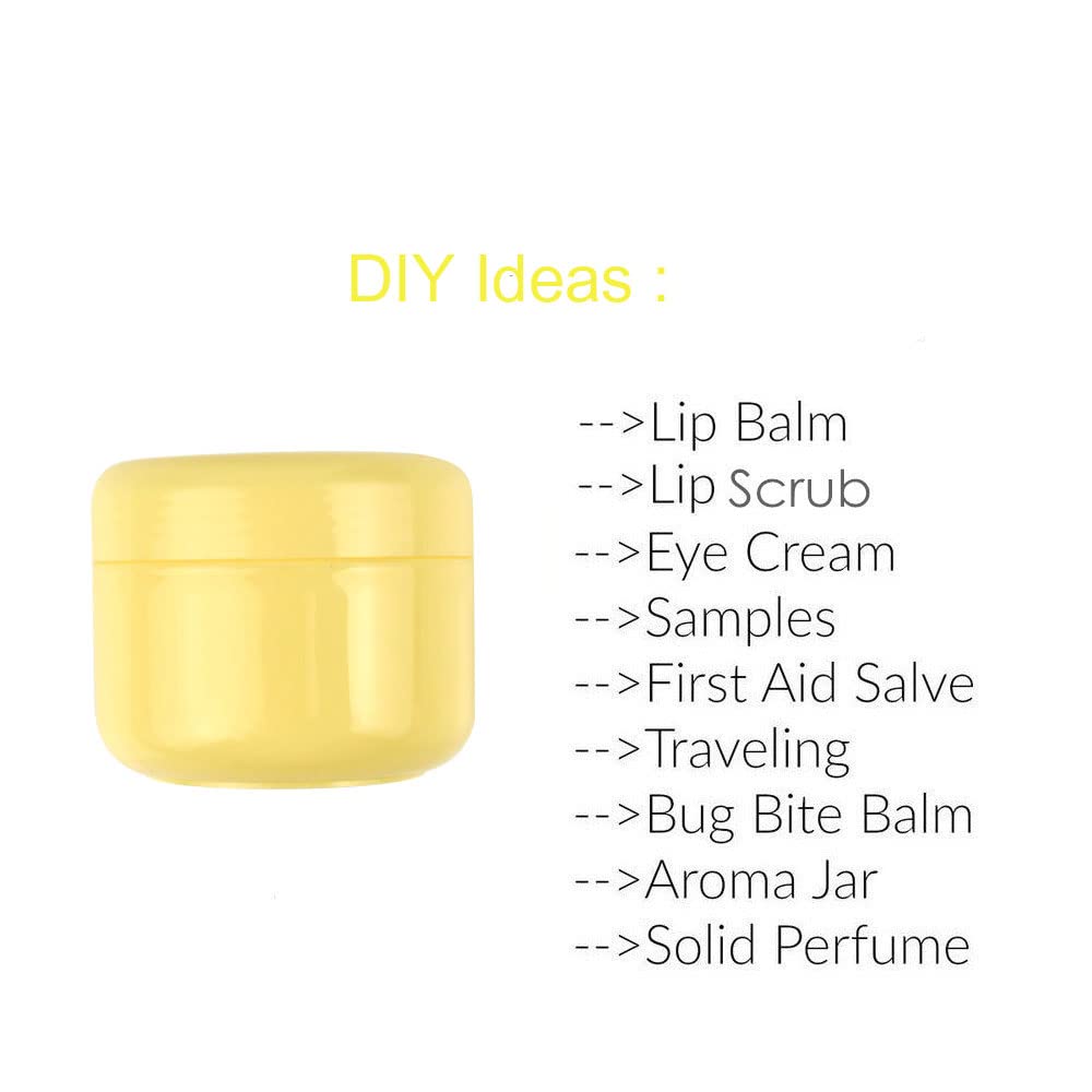 20 Pcs 100ml Plastic Cream Container Round Yellow Jars Face Cream Lotion Pot Cosmetics Storage Container DIY Makeup Sample