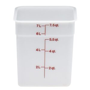 cambro 8sfsp148 white poly 8 qt cam-square container