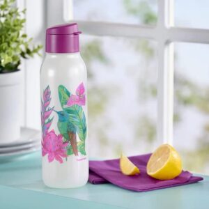 New Tupperware Hummingbird Medium ECO Shimmers Water Bottle 25oz / 750ml Purple