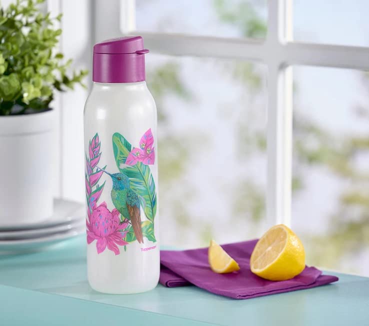 New Tupperware Hummingbird Medium ECO Shimmers Water Bottle 25oz / 750ml Purple