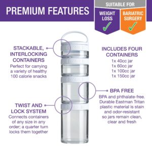 Bariatric Surgery 8 Inch Portion Control Plate x2 Plus 100 Cal Snack Container Set with Instructions for After Gastric Bypass, Sleeve Gastrectomy or Band. Balance Protein, Carbs & Vegetables