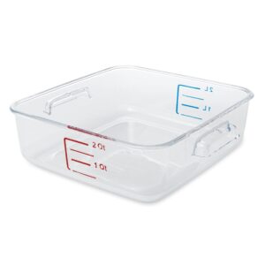 rubbermaid commercial products fg630200clr-12 space-saving container, 2 quart capacity (pack of 12)