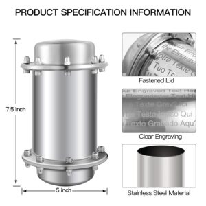 Dinikally Personalized Engraved Time Capsule Custom Waterproof Stainless Steel Container (15.7 inch)