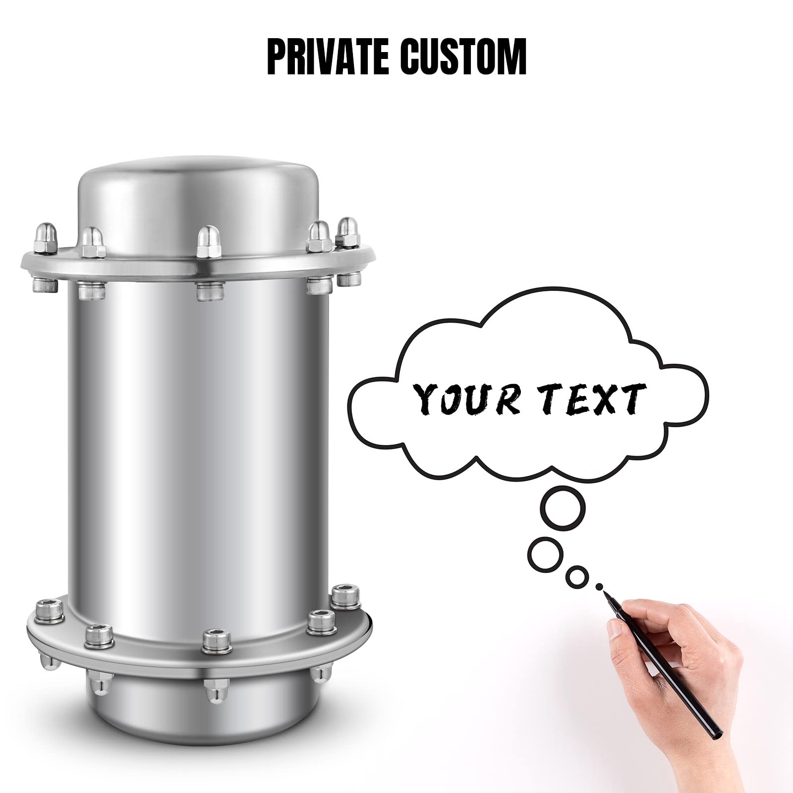 Dinikally Personalized Engraved Time Capsule Custom Waterproof Stainless Steel Container (15.7 inch)