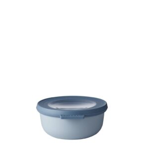 Mepal Rosti Cirqula Multi Food Storage and Serving Bowl with Lid, Low Bowl-11oz, Nordic Blue