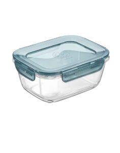 bormioli rocco frigoverre evolution collection - 7 x 5.5 inch rectangle container - 1 liter (33.75oz) - grey