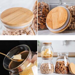 RockTrend Clear Glass Food Sealed Storage Container Spice Jar Coffee Bean Storage Jar with Wooden Lid