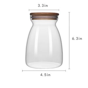 RockTrend Clear Glass Food Sealed Storage Container Spice Jar Coffee Bean Storage Jar with Wooden Lid