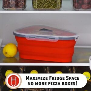 Wavebox Silicone Expandable Foldable Reusable Leftover Pizza Slice Storage Container