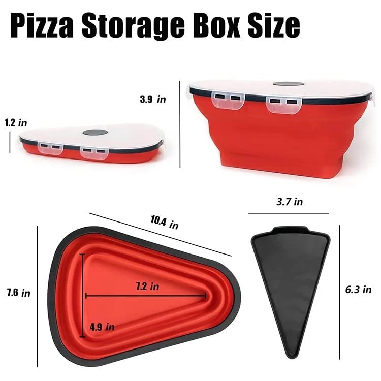 Wavebox Silicone Expandable Foldable Reusable Leftover Pizza Slice Storage Container