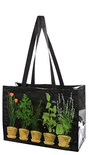 Linnea Design Reusable Grocery Bag, Foldable Bag, Fold Up Reinforced Bottom, Eco friendly, Made of 95% Recycled Material, Holds 70+ Pounds