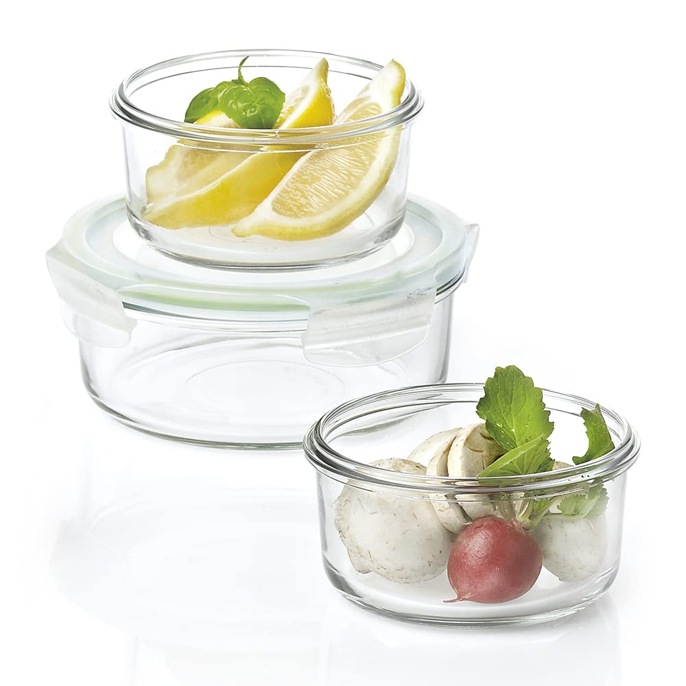 GLASS LOCK 405ml Round Food Container, 1 EA