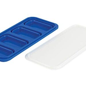 HIC Kitchen Prep-N-Freeze Portion Tray with Lid, Collapsible LFGB Silicone, 6-Ounce Sections