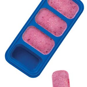 HIC Kitchen Prep-N-Freeze Portion Tray with Lid, Collapsible LFGB Silicone, 6-Ounce Sections