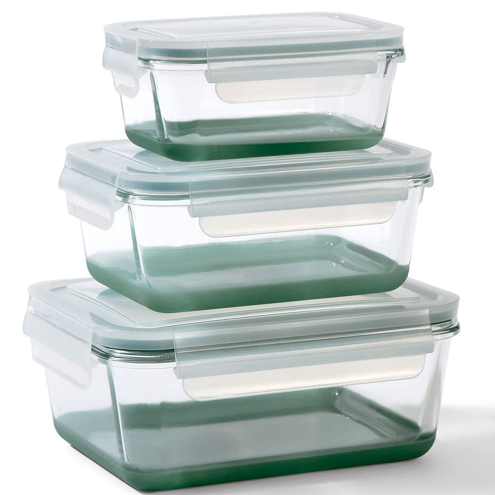 Wissota Trader Generic Phantom Chef Nestable Food Storage Containers Glass Green