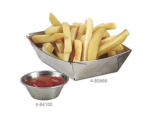 G.E.T. 4-80868 Stainless Steel French Fry Boat Tray, (Qty,1) (Sauce Cup Sold Separately)