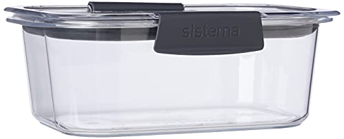 Sistema Food Storage Container, 920 ml, Clear with Grey Clips and Seal