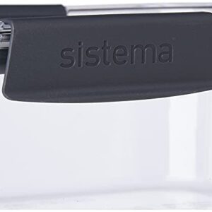 Sistema Food Storage Container, 920 ml, Clear with Grey Clips and Seal