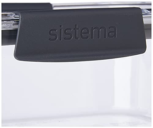 Sistema Food Storage Container, 920 ml, Clear with Grey Clips and Seal