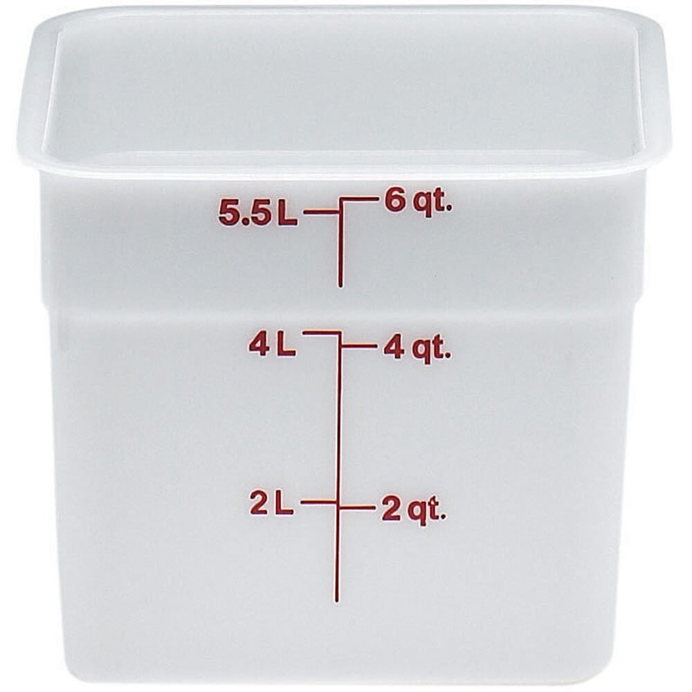 Cambro 78486 6 Qt. CamSquareFood Storage Container, 8 3/8L x 8 3/8W x 7 1/4H, WE