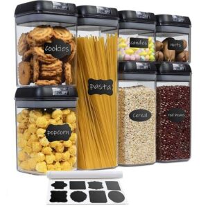 Contenedores de almacenamiento para el hogar y la cocina accesorios de alimentos con tapas herméticas set de 7 piezas para almacenamiento y organización de la despensa (sets 7 piezas)