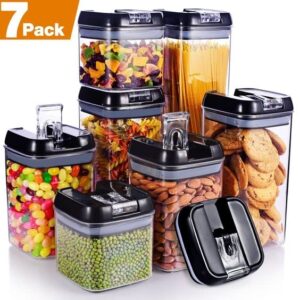 Contenedores de almacenamiento para el hogar y la cocina accesorios de alimentos con tapas herméticas set de 7 piezas para almacenamiento y organización de la despensa (sets 7 piezas)