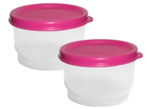 tupperware 4 ounce snack cups set of 2 with pink seals