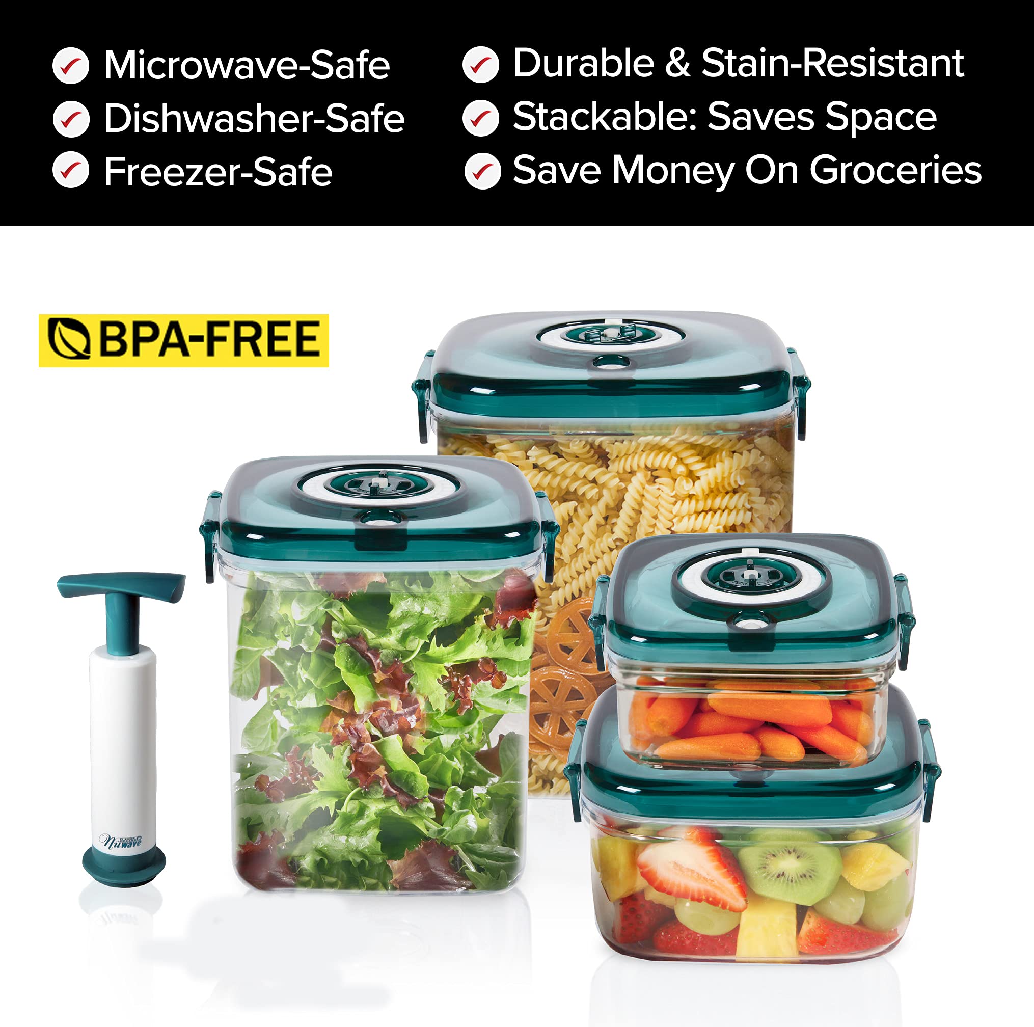 Nuwave Flavor-Lockers Vacuum Storage System Complete Set