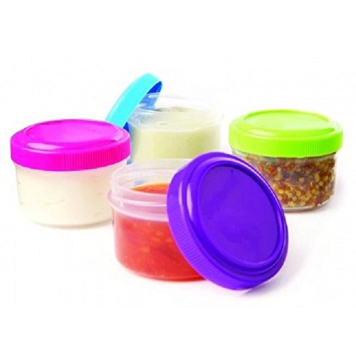 Twist Top Salad Dressing Cups Kitchen Storage Container Pack of 4 Reusable Dipping Sauce