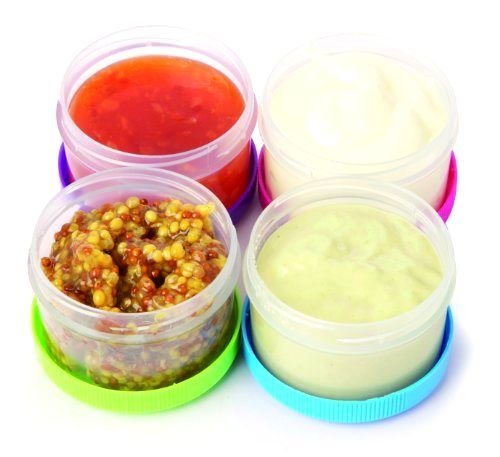 Twist Top Salad Dressing Cups Kitchen Storage Container Pack of 4 Reusable Dipping Sauce