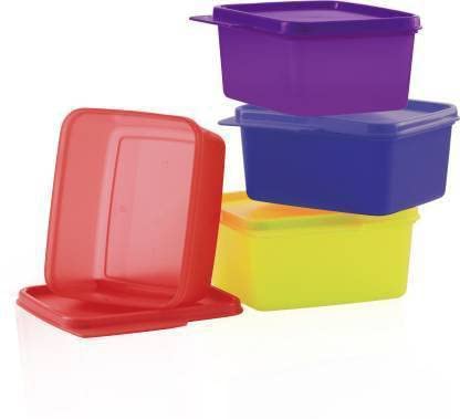 Tupperware Plastic Utility Container 500 ml Pack of 4 (Multicolor)