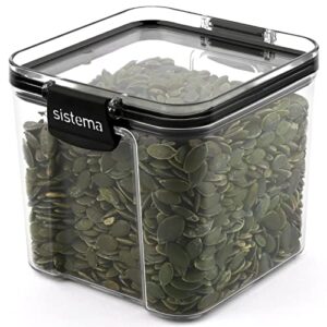 Sistema Ultra Collection Square Food Storage Container, 23.6 oz./0.7 L, Clear/Black