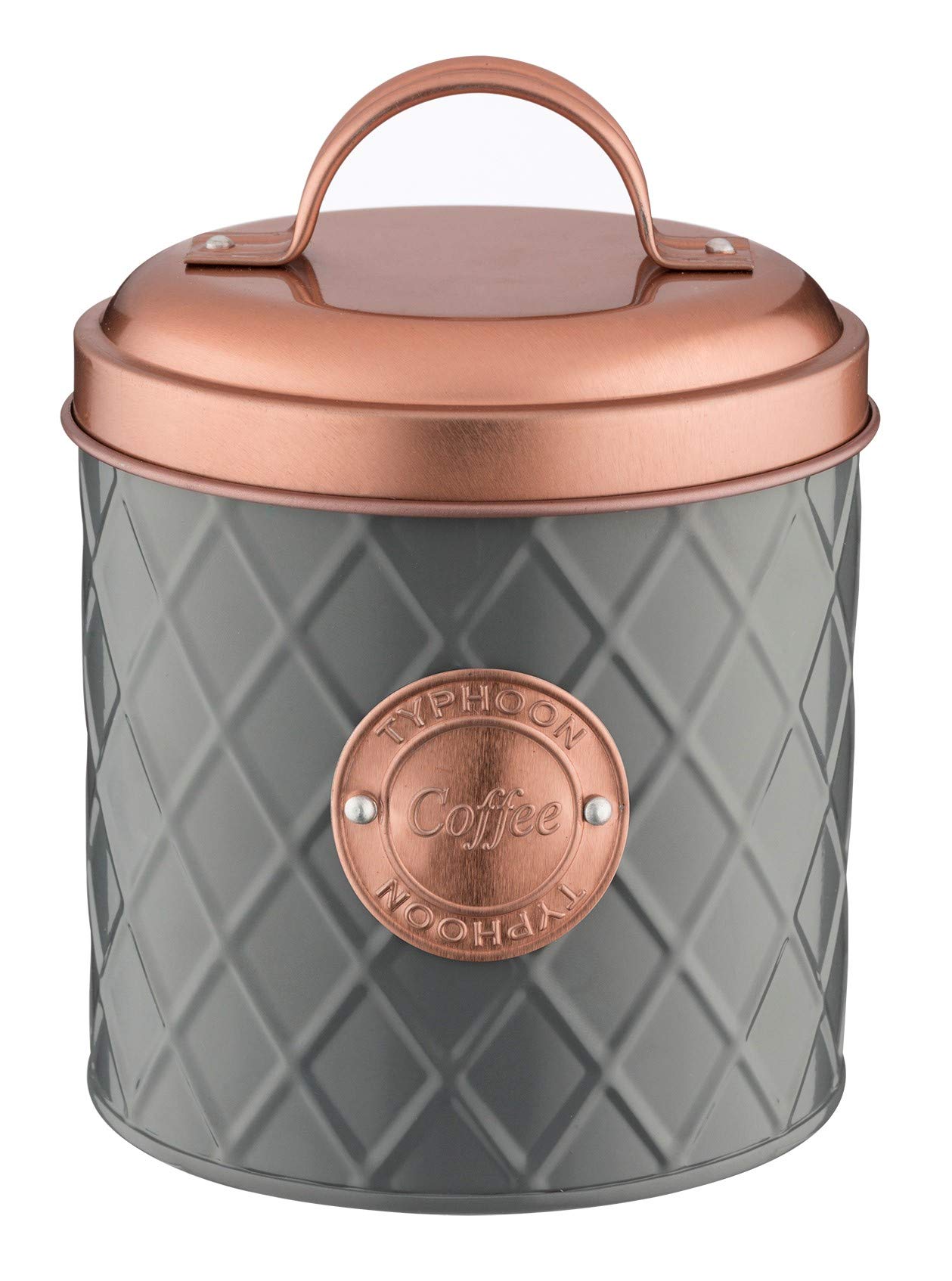 Typhoon Henrik Grey Lid Coffee Storage Canister with Copper Lid, 12 CM