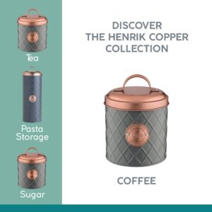 Typhoon Henrik Grey Lid Coffee Storage Canister with Copper Lid, 12 CM