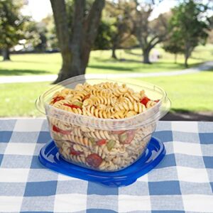 Sistema Takealongs 1.2L Deep Square 4 Pack Food Storage Containers, 1.2 Litre, Clear with Blue Lid