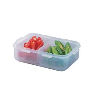 Lock & Lock, No BPA, Water Tight, Food Container, with 2 Divider Cups, 1.5-cup, 12-oz, Pack of 4, HPL810C