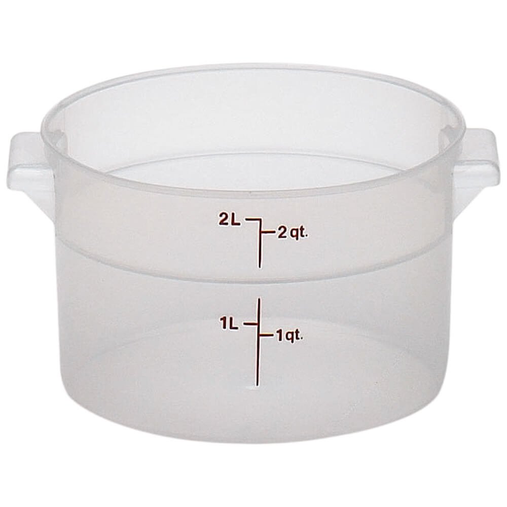 Cambro 2 qt. Round Food Storage Containers, 12PK Translucent RFS2PP-190