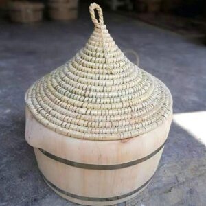 Wakauto Handmade Straw Hat Straw Weaving Pot Cover Conical Home Lampshade Cover (Beige)