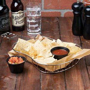 G.E.T. 4-81929 Guitar Serving Basket with One Sauce Cup Holder, Stainless Steel, Sauce Cup Sold Separately