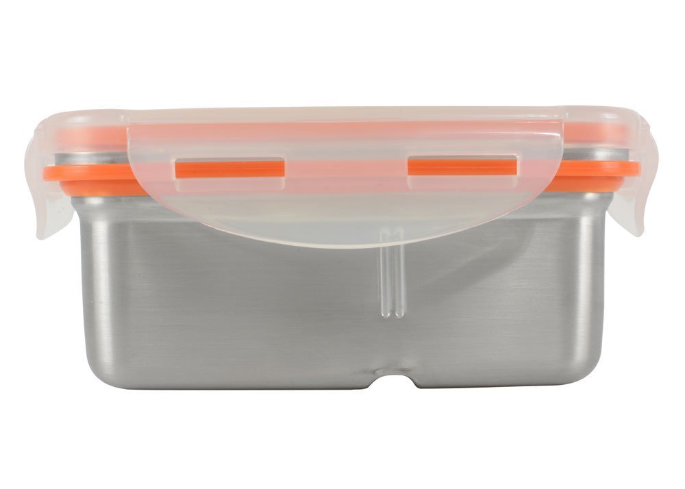 Mighty Hippo RECTANGLE Stainless Steel BENTO Food Container (Size: SMALL) - 2 Compartments (Removable Divider / Leak Proof / Dishwasher Safe / Reusable / Food Safe / Metal / BPA Free / Meal Prep)