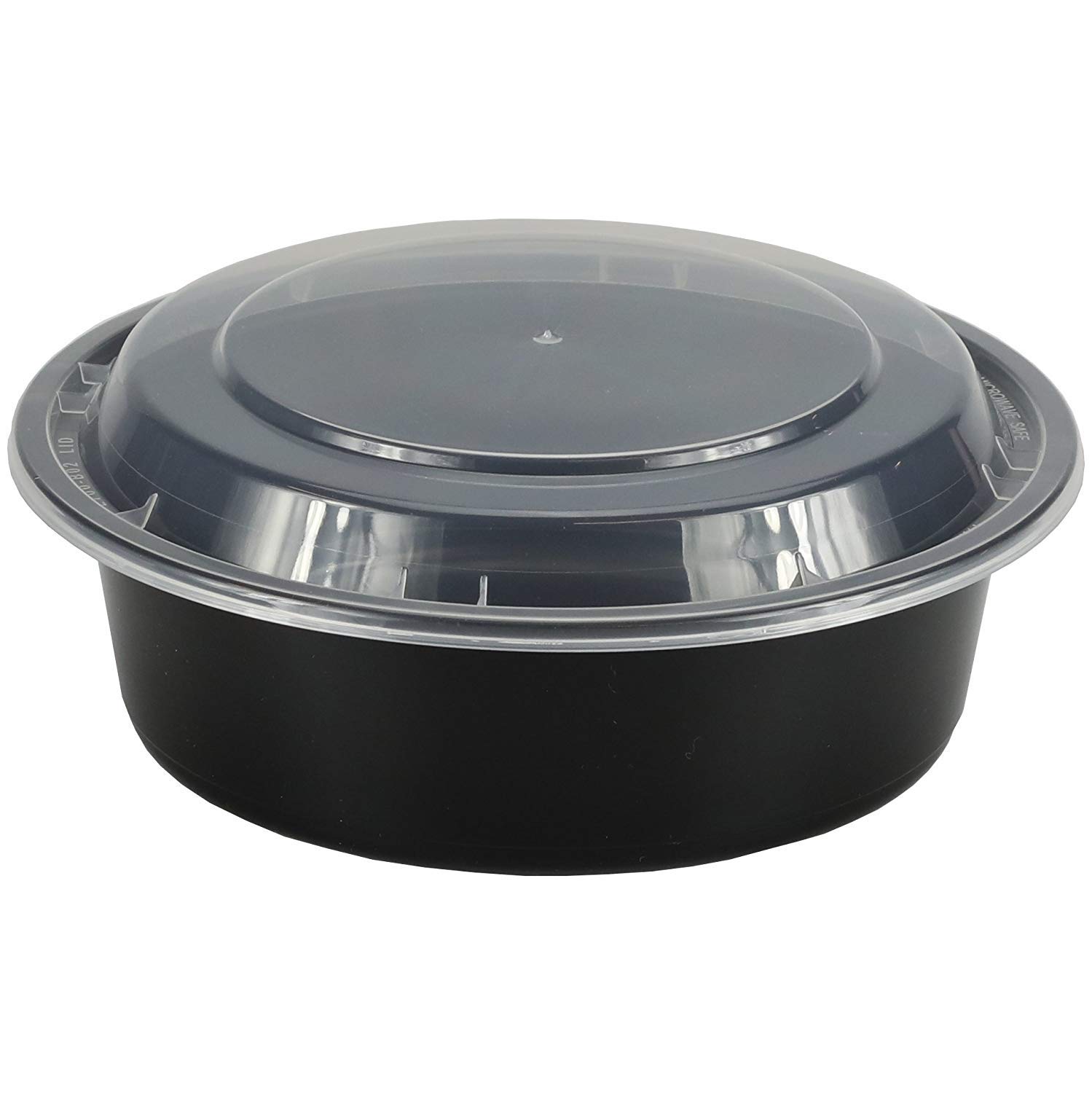 Microwaveable Containers 7" Round Black 32oz 12 count