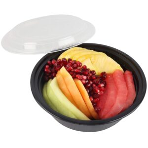 Microwaveable Containers 7" Round Black 32oz 12 count