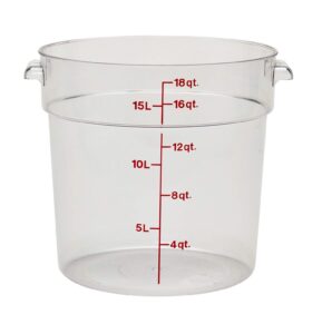 cambro rfscw18135 round storage container, 18 quart capacity, clear