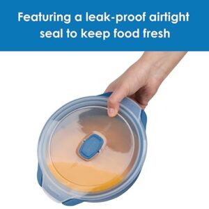 Décor Delish Oblong 1L |Food Storage Container |Leakproof| Ideal for Meal Prep| BPA Free|Dishwasher, Freezer & Microwave Safe, Blue