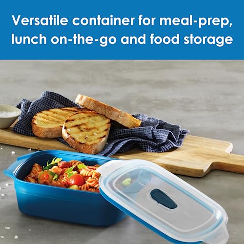 Décor Delish Oblong 1L |Food Storage Container |Leakproof| Ideal for Meal Prep| BPA Free|Dishwasher, Freezer & Microwave Safe, Blue