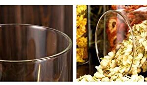 Glass Food Storage Jar with Natural Wood Lid - Coffee Bean & Kitchen Container for Tea Dry Fruit Nuts Candy Seasoning Spaghetti Clear Sealing size 750ML/25.4oz