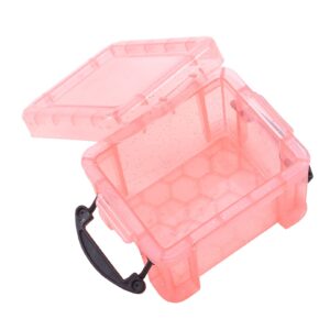 sevenfly family plastic storage bin with lid medicine box lockable container ​for toy desktop jewelry accessory drawer or kitchen,pink