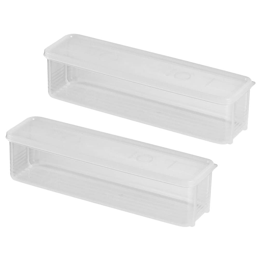 RFME Pasta Storage Containers with Airtight Lid 2Pcs Rectangular Spaghetti Noodle Box Chopstick Storage Holder Canisters for Kitchen Pantry Refrigerator